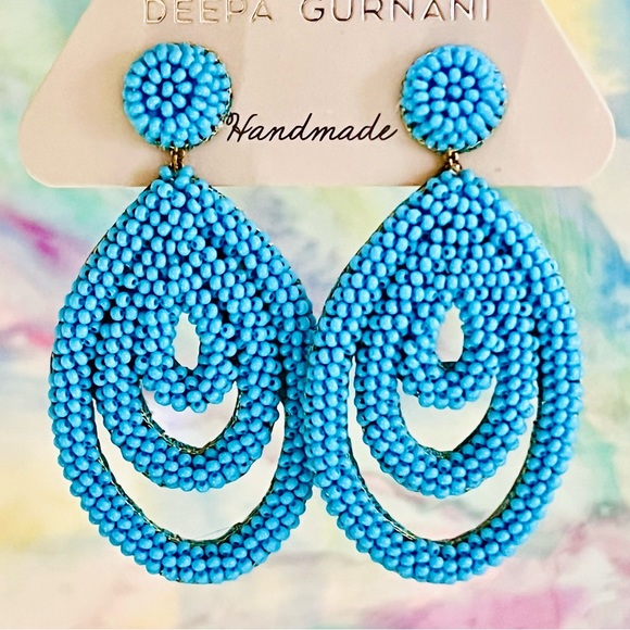 Deepa Gurnani | Jewelry | Nwt Deepa Gurnani Beaded Oval Hoop ...